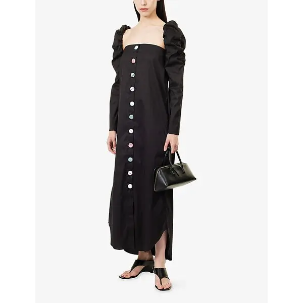 REEM ALKANHAL Sharifa Button-up Midi Dress