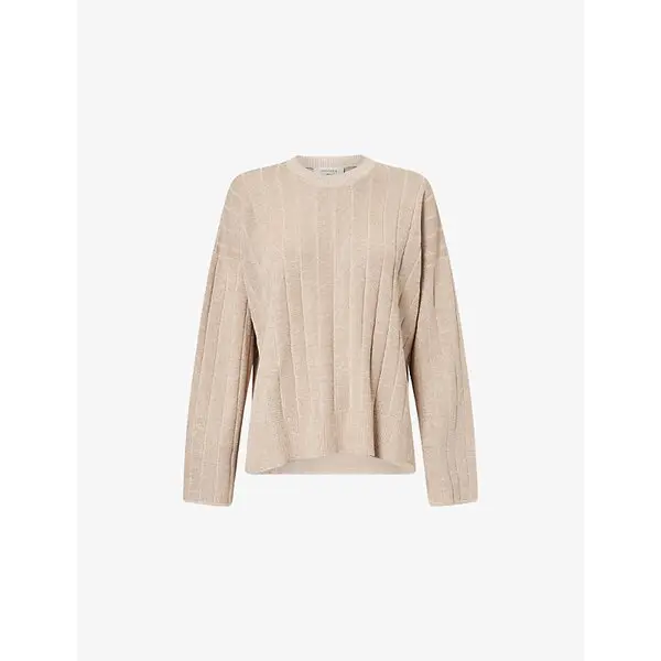 YASMINA Q Raye Oversized Knitted Top - Sand