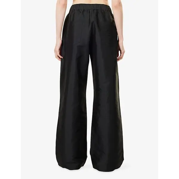 REEM ALKANHAL Karate Straight-leg Taffeta Trousers