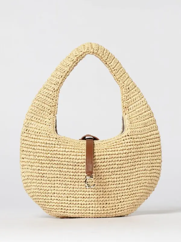 COCCINELLE C-me Crochet Raffia Bag - Brown