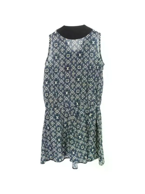 LOUIS VUITTON Monogram Print Sleeveless Midi Dress