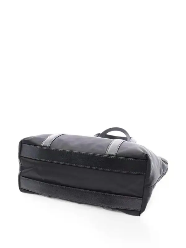 Prada Saffiano Leather Trimmed Tote Bag