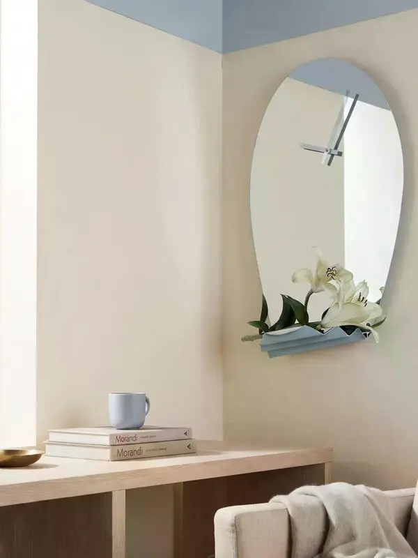 DOMENICONI Drop Mirrored Wall Clock - Silver
