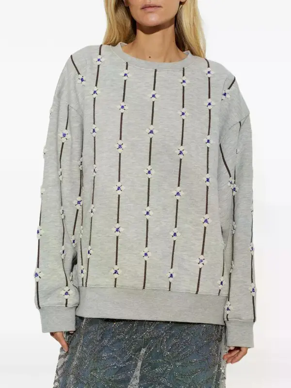 Munthe Floral Embellished Crew Neck Sweatshirt