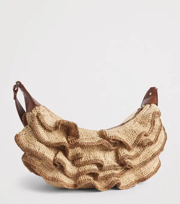 Zimmermann Goldentime Ruffle Shoulder Bag