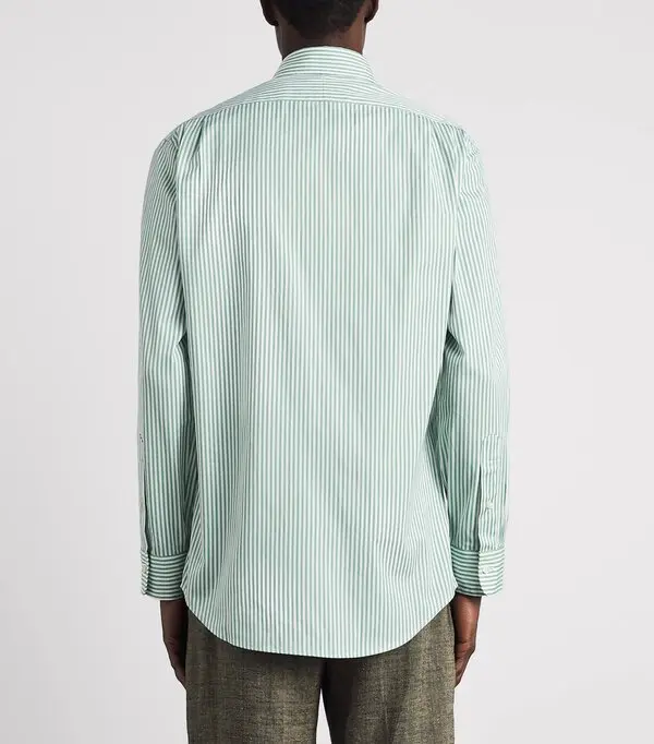 Polo Ralph Lauren Cotton Stripe Custom Fit Shirt - Green