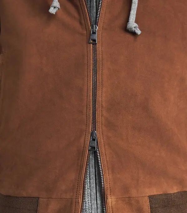 Polo Ralph Lauren Goat Suede Bomber Jacket - Brown