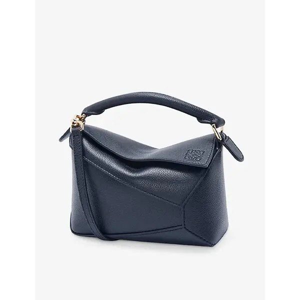Loewe Puzzle Edge Mini Leather Cross-body Bag - Deep Navy