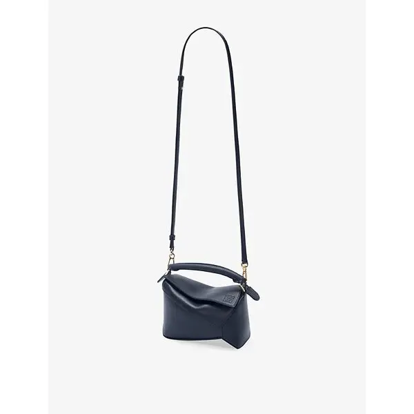 Loewe Puzzle Edge Mini Leather Cross-body Bag - Deep Navy