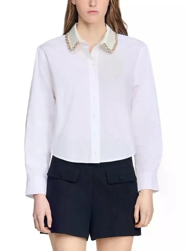 Sandro Beaded-collar Shirt