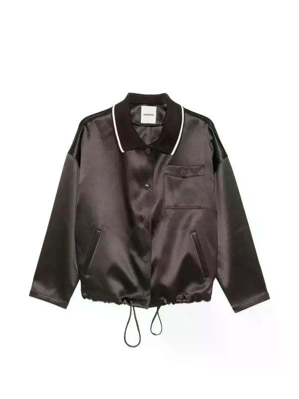 Sandro Satin-finish Contrast-trim Jacket