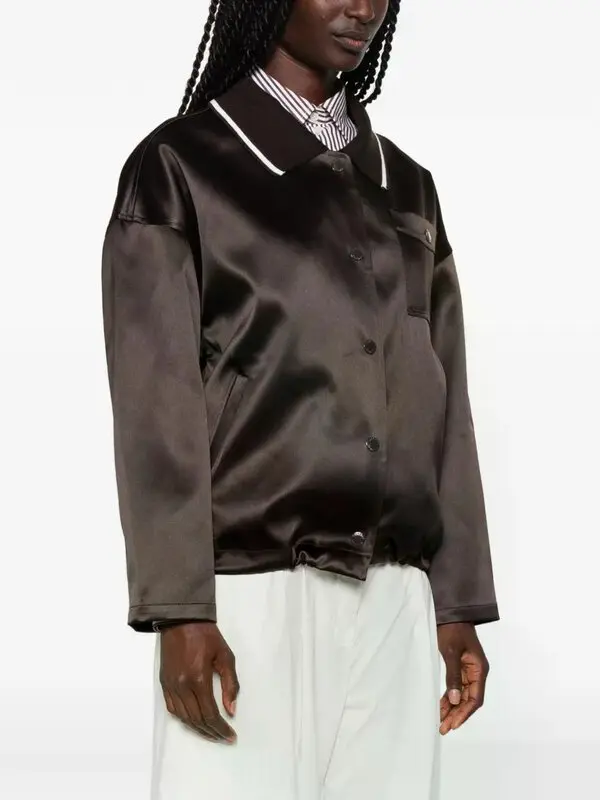Sandro Satin-finish Contrast-trim Jacket