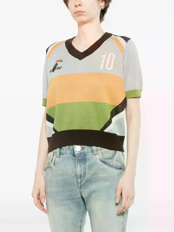 Farm Rio Toucan Embroidered Knitted Top