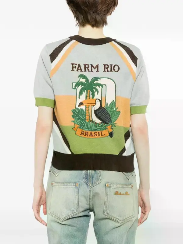 Farm Rio Toucan Embroidered Knitted Top