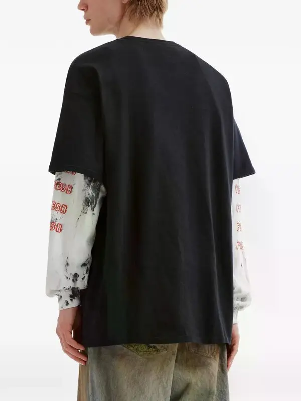 WESTFALL Graphic-print Layered-sleeve T-shirt