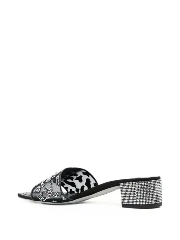 Rene Caovilla Allura Crystal-embellished Slides - Black