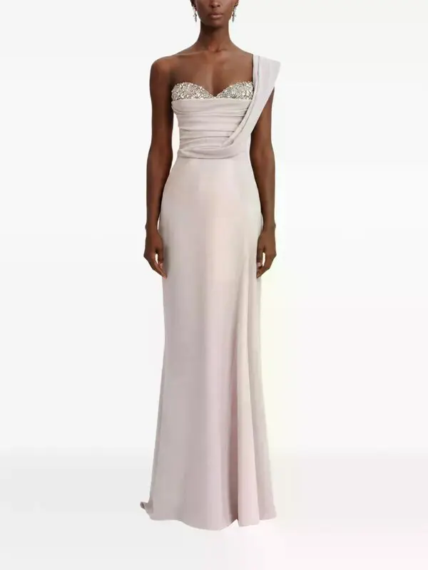 GEMY MAALOUF Crystal-embellished Draped Dress