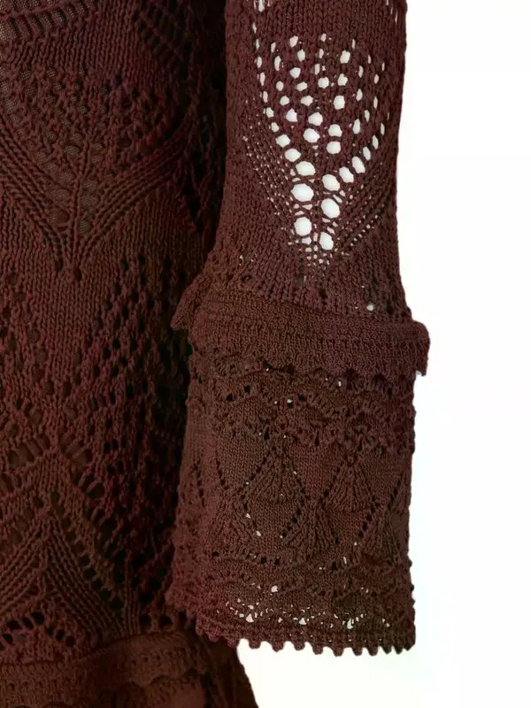Staud Crochet-knit Ruffled Mini Dress