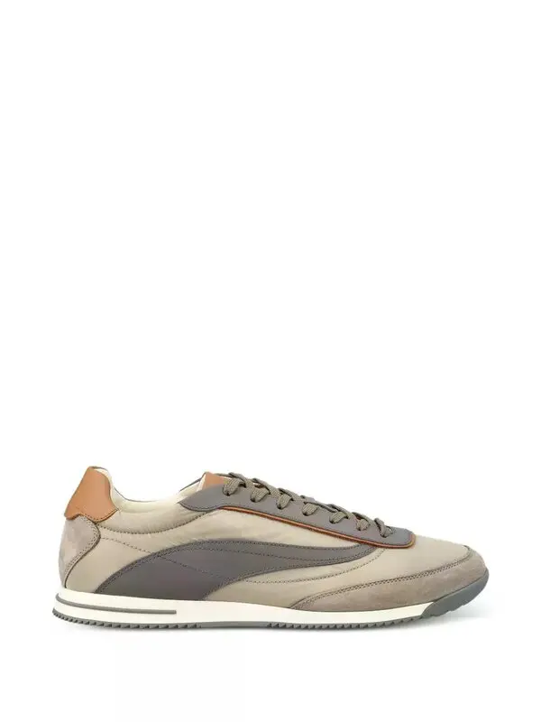 Brunello Cucinelli Panelled Leather-trim Sneakers
