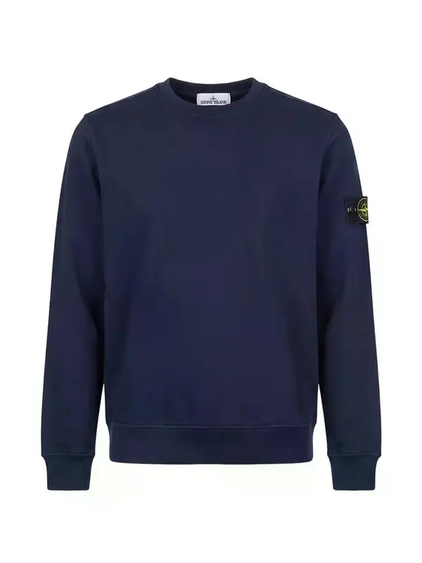 Stone Island 6100049 Brushed Organic Cotton Fleece Sweatshirt - Blue