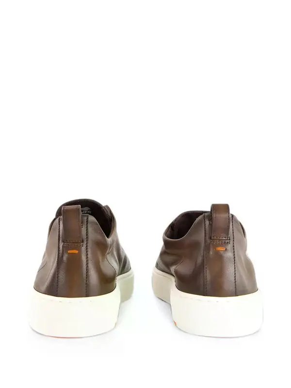 Santoni Cleanic Leather Slip-on Sneakers