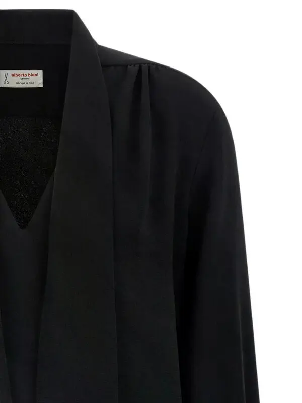 Alberto Biani Lavallière-neck Long-sleeve Blouse