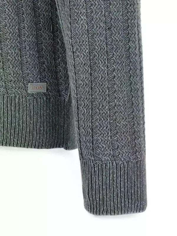 BOSS Textured-knit Cotton Sweater