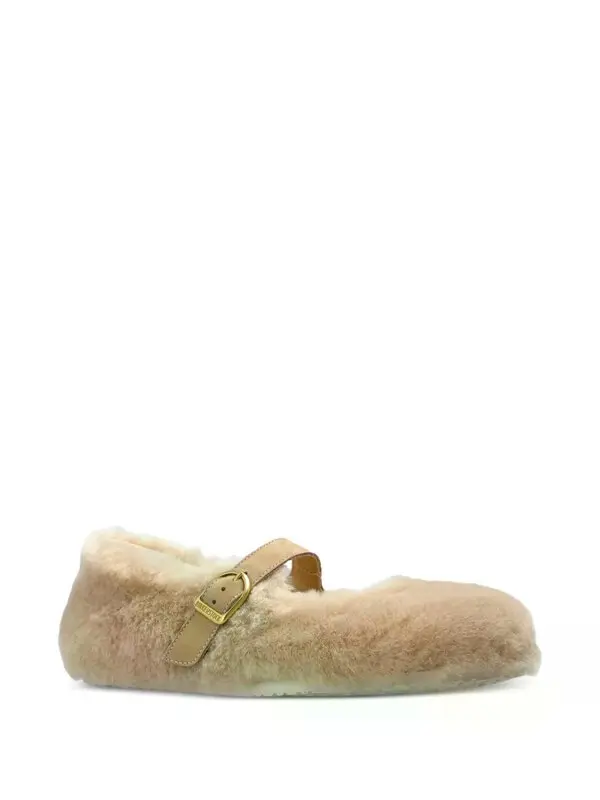 BIRKENSTOCK Santa Clarita Shearling-finish Ballet Flats - Neutrals