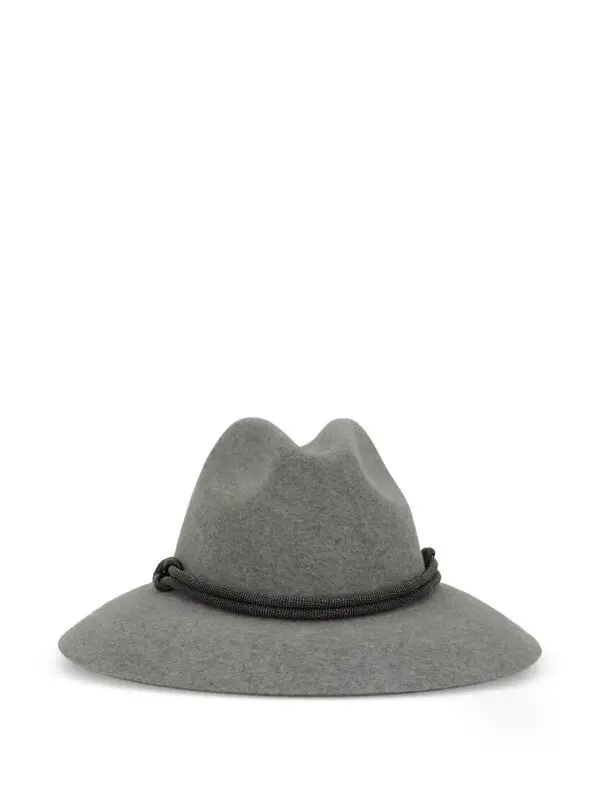 Brunello Cucinelli Monili Chain Detail Fedora - Grey