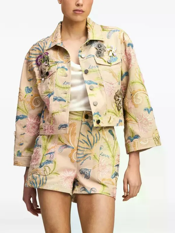Cinq À Sept Addie Embroidery-embellished Cropped Jacket