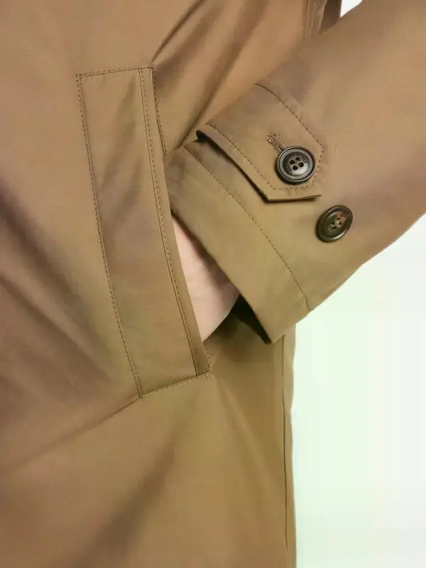 FAY Morning Button-fastening Layered-neck Coat - Brown