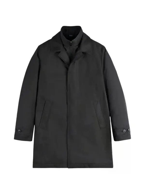 FAY Morning Button-fastening Layered-neck Coat