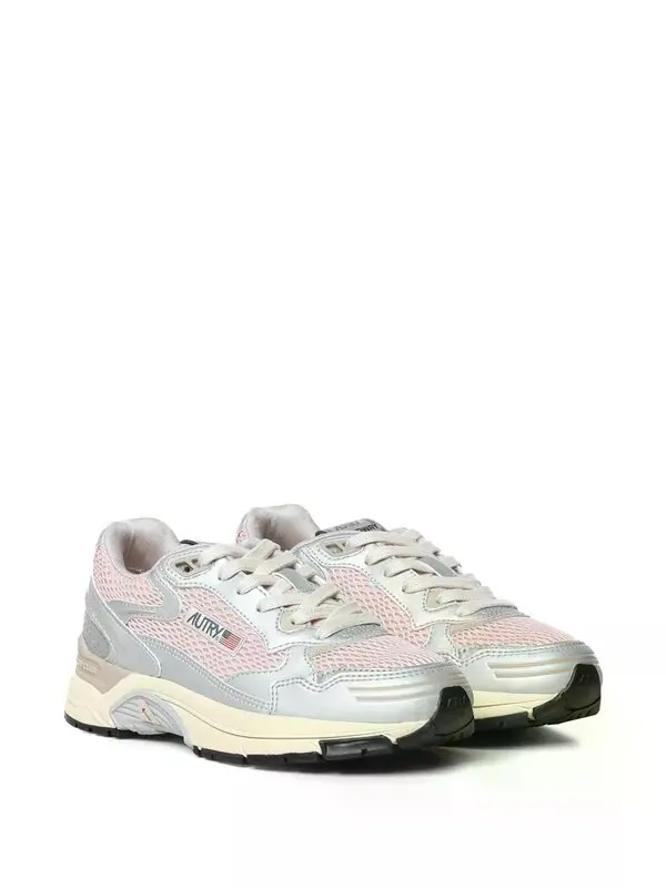 AUTRY Hyperway Sneakers In Powder And Feather Grey Synthetic Leather And Mesh - Silver