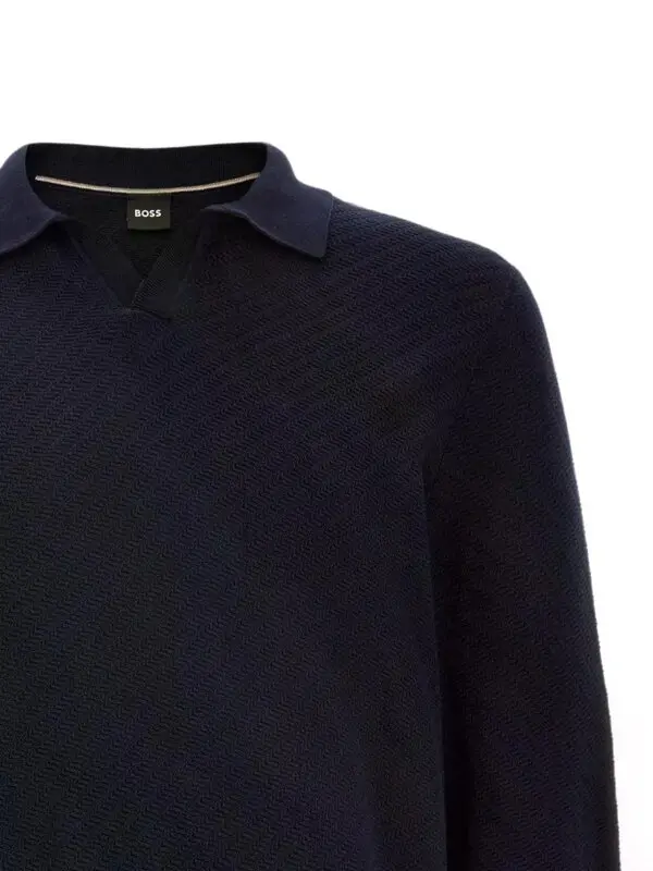 BOSS H-lomarino Textured-knit Polo Shirt