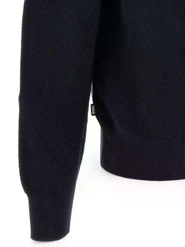 BOSS H-lomarino Textured-knit Polo Shirt