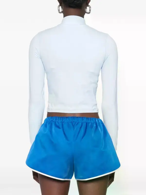 SPORTY & RICH Logo-print Quarter-zip Top