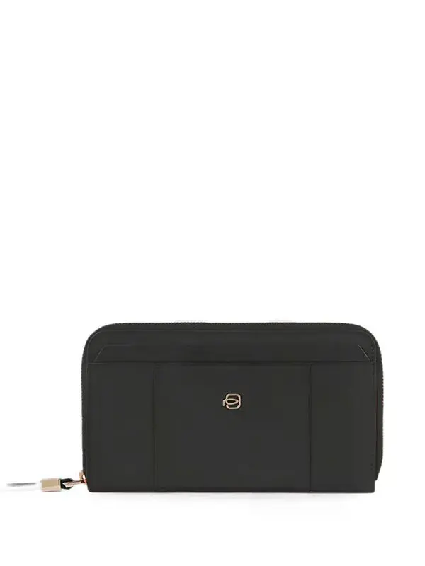 PIQUADRO Zip Around Leather Wallet