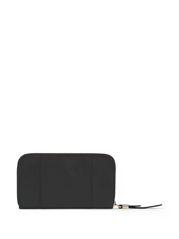 PIQUADRO Zip Around Leather Wallet - Black