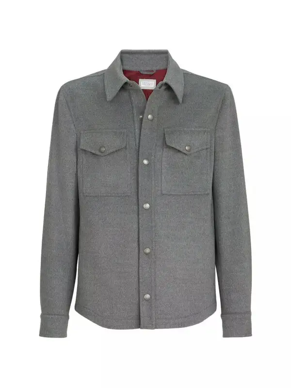 Brunello Cucinelli Lightweight Virgin Wool Cloth Shirt-style Outerwear Jacket