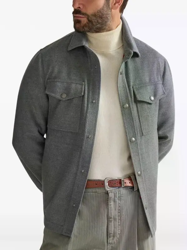 Brunello Cucinelli Lightweight Virgin Wool Cloth Shirt-style Outerwear Jacket
