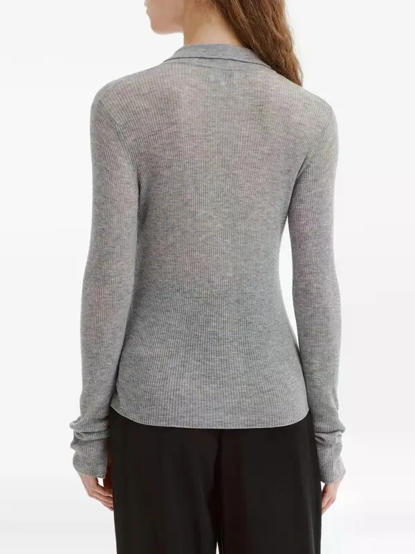 GANNI Crystal-embellished Ribbed-knit Top