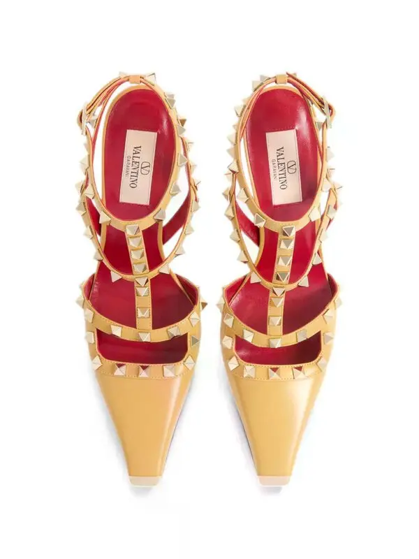 Valentino Garavani Rockstud Kidskin Pumps 100mm - Yellow