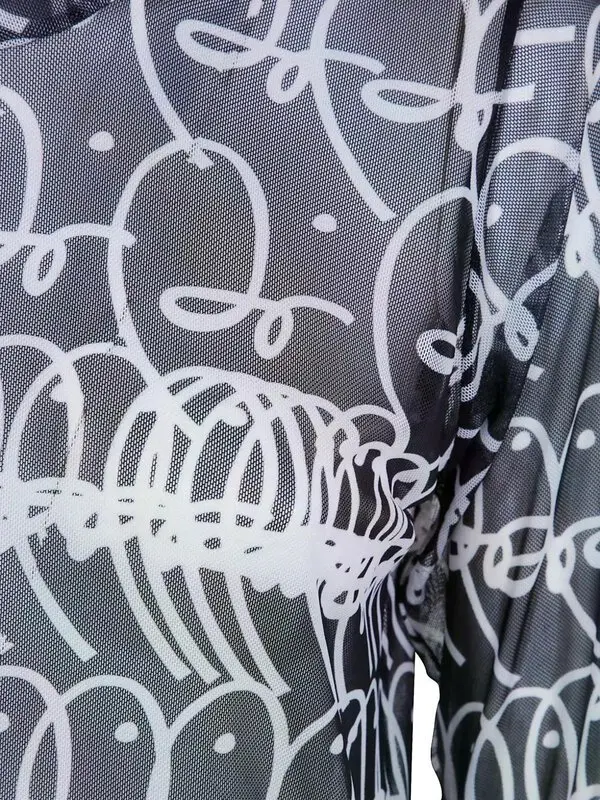 MARIA CALDERARA Graphic-print Mesh T-shirt