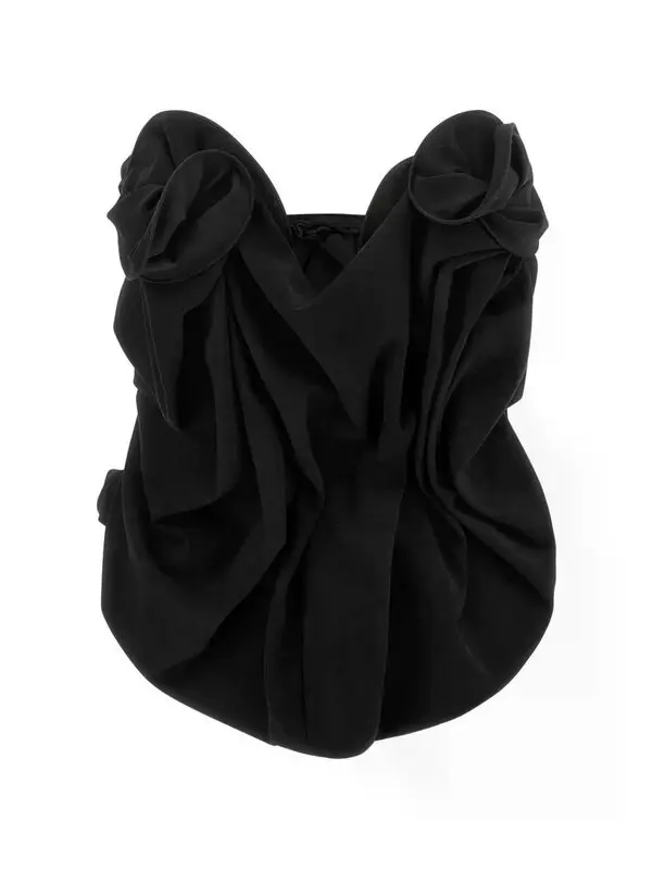 Magda Butrym Floral-appliqué Draped Corset Top
