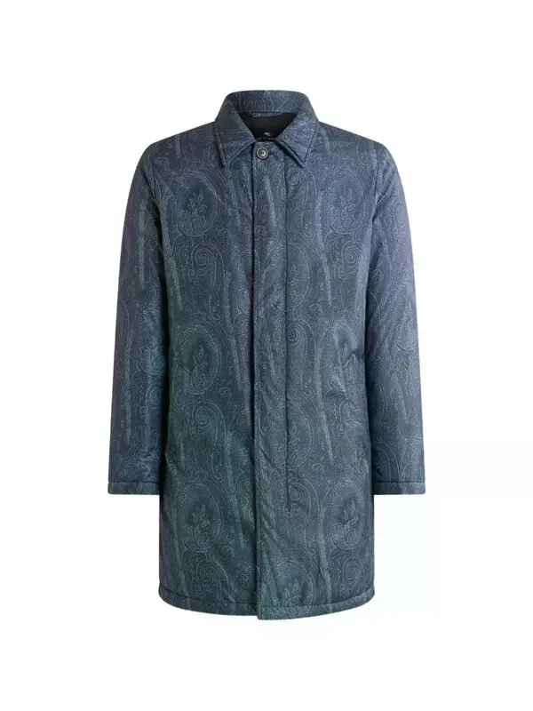Etro Padded Raincoat With Arnica Motif