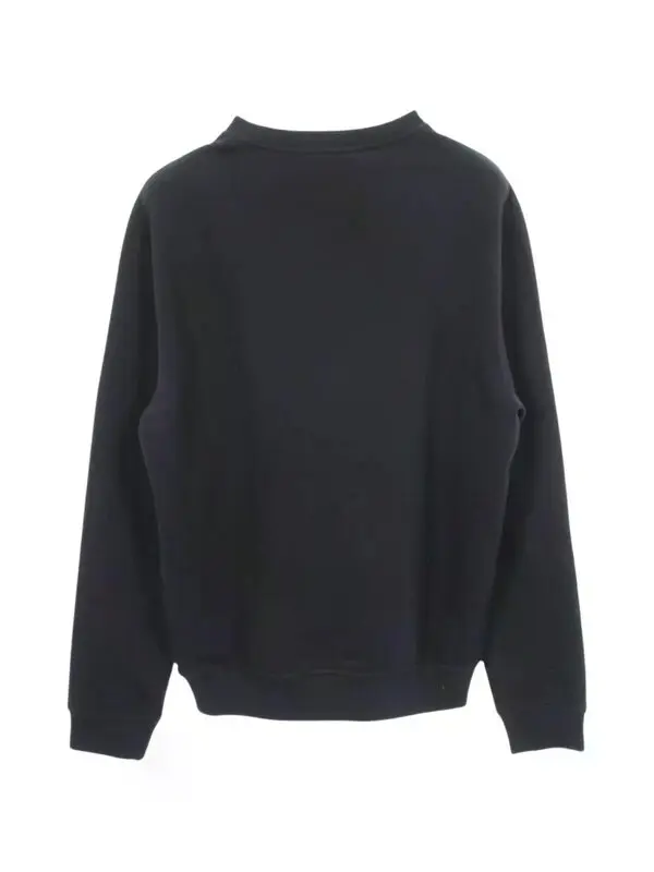 Hermès Dark Navy Cotton Etriers Decales Leather-patch Crew Neck Sweater - Blue