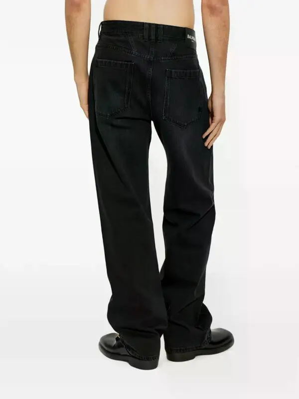 Balmain Logo-patch Loose-fit Jeans