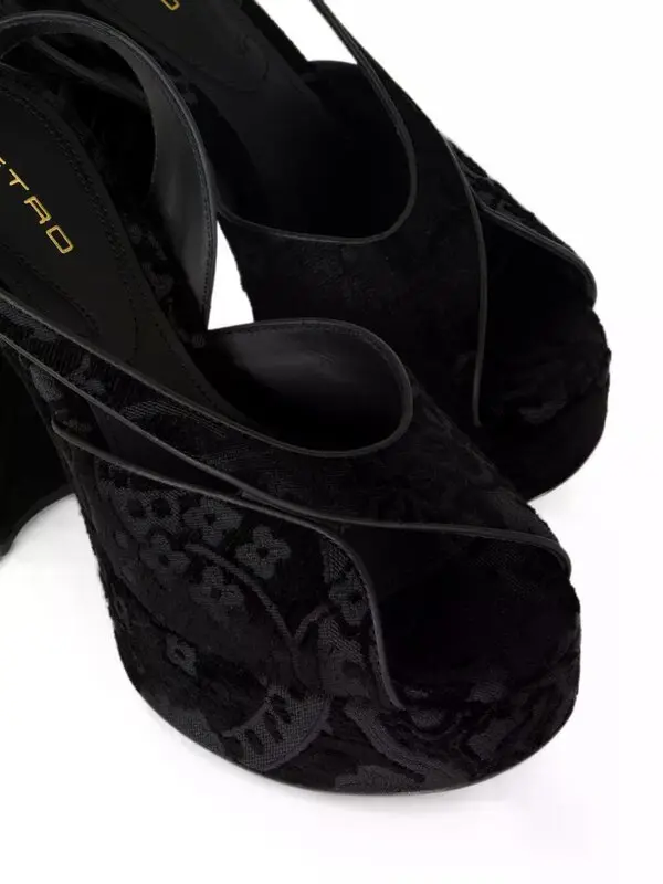 Etro Jacquard Platform Sandals With Paisley Motif