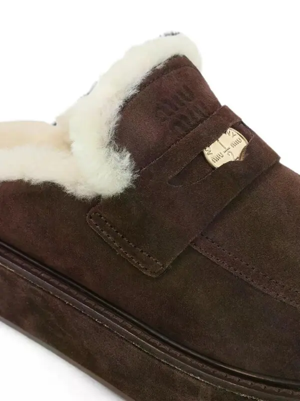 Miu Miu Shearling-lined Platform Mules