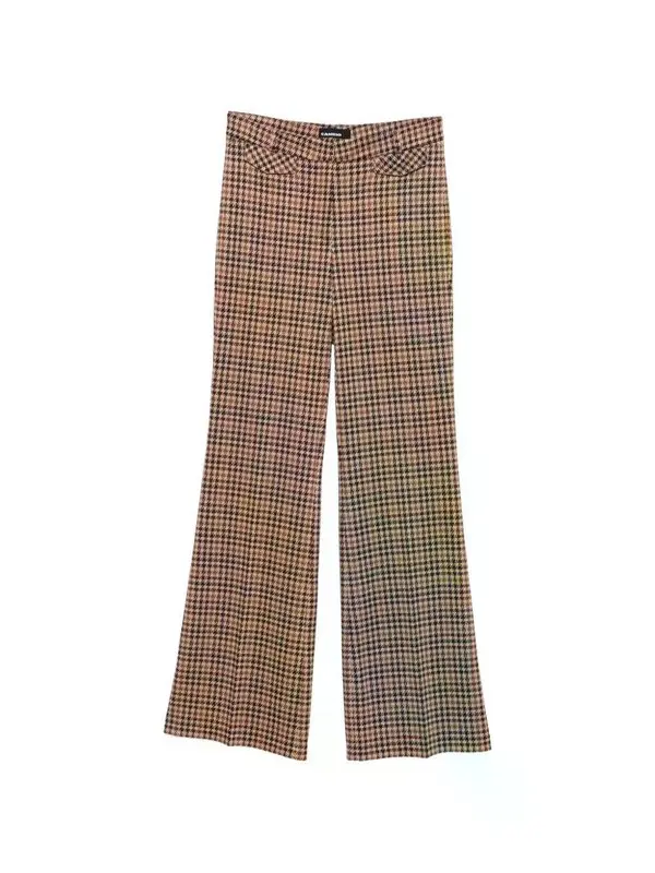 CAMBIO Houndstooth-pattern Wide-leg Trousers